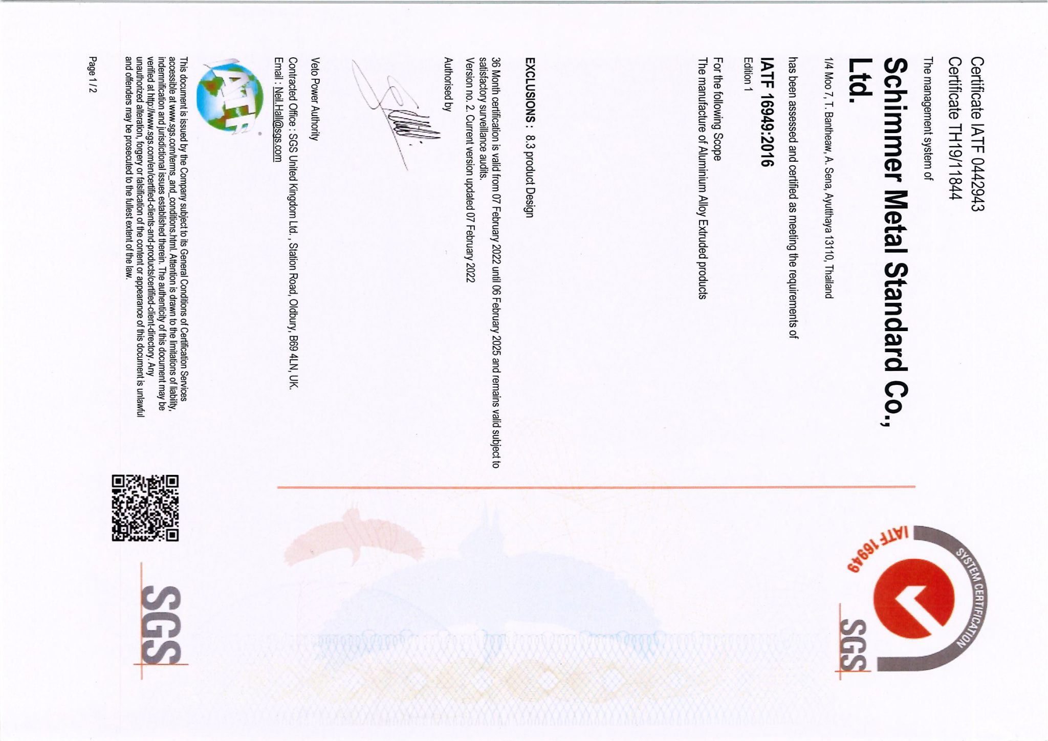 Industrial Parts - Schimmer Metal Standard